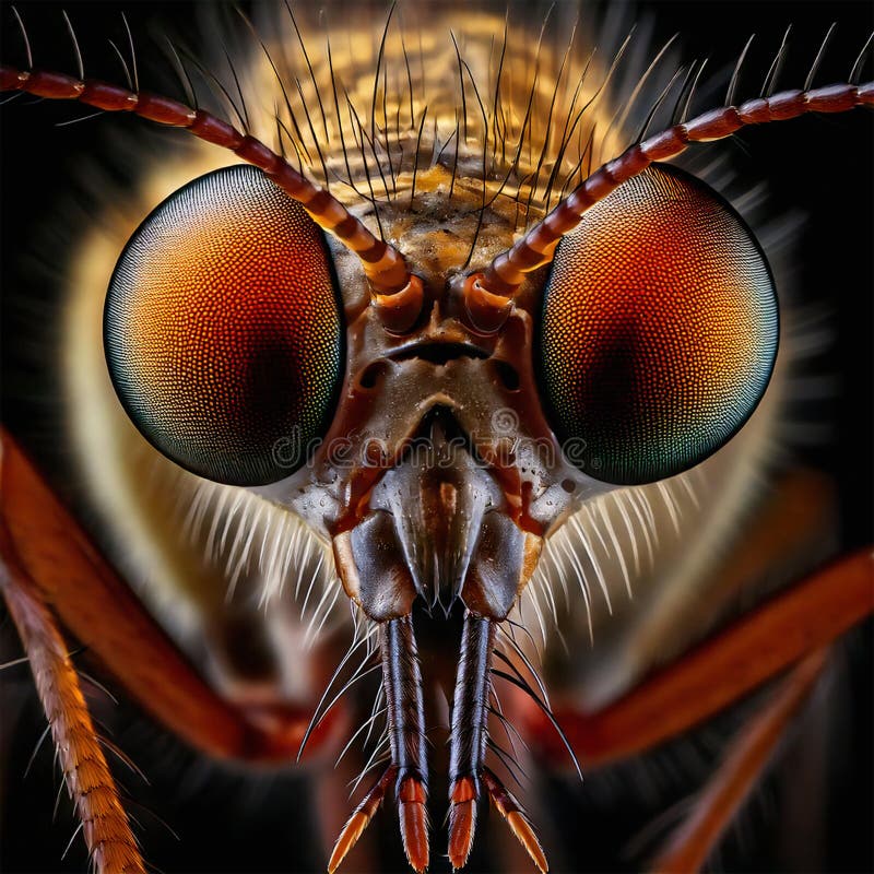 Fly portrait stock illustration. Illustration of facet - 347133841