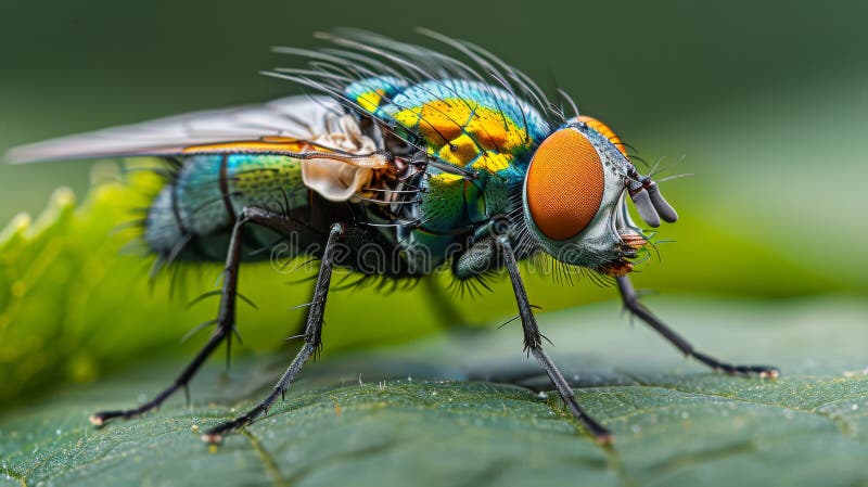 A Fly Resting on a Leaf stock image. Image of wildlife - 314603763