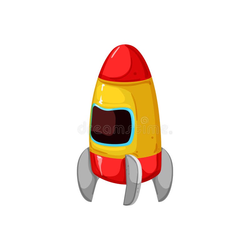 Fly Rocket Toy Cartoon Vector Illustration Stock Illustration ...