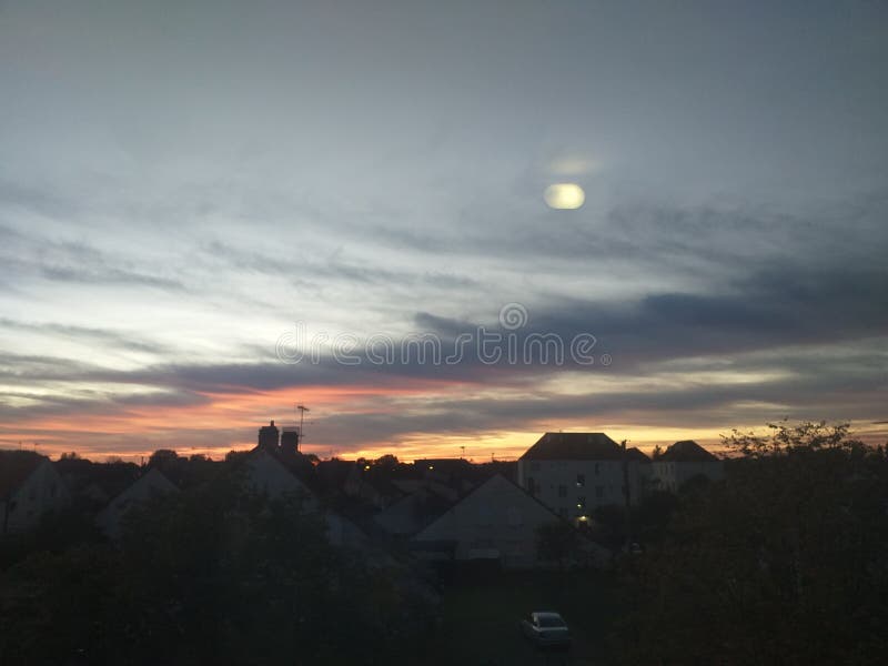 Fly in sky stock image. Image of world, nuage, lune - 162156015