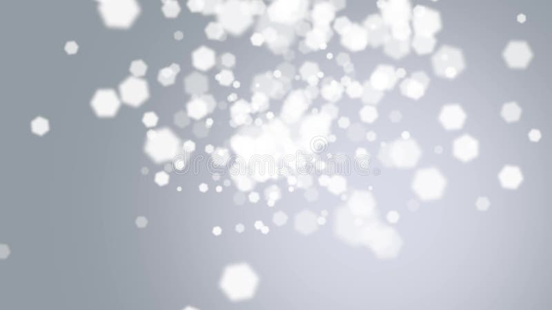 Fly Small White Particles and Round Bokeh on Shiny Background Stock ...