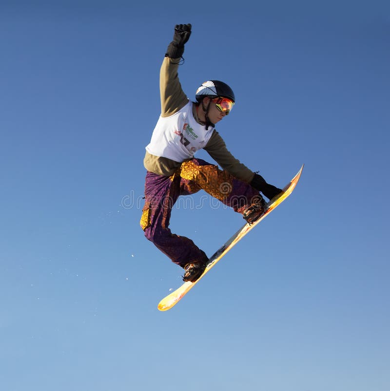 Fly snowboard man editorial stock photo. Image of winter - 7913443