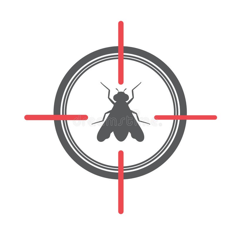 Fly on Target stock vector. Illustration of flat, hunting - 94294584