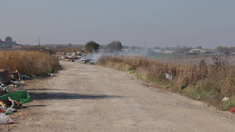 Road Side Garbage Dump Fire Stock Footage - Video of garbage, autumn ...