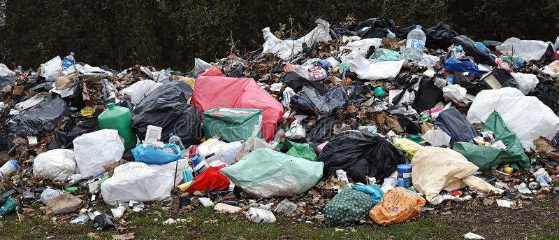 Fly Tipping Illegal Dumping of Waste and Garbage in a Rural Field ...