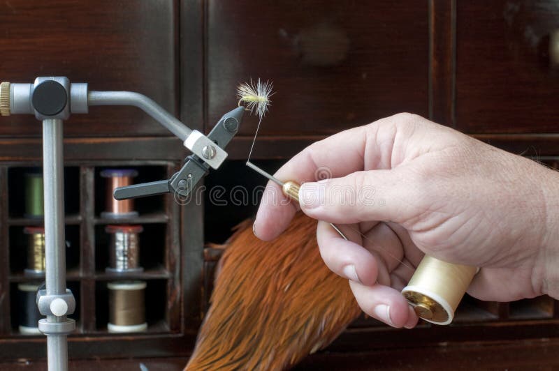 Fly Tying with Hand stock photo. Image of flyfishing - 13058836