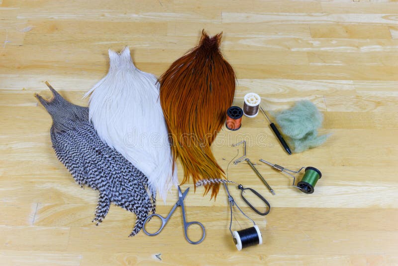 Fly Tying Tools and Paraphernalia Stock Image - Image of silk, tying ...