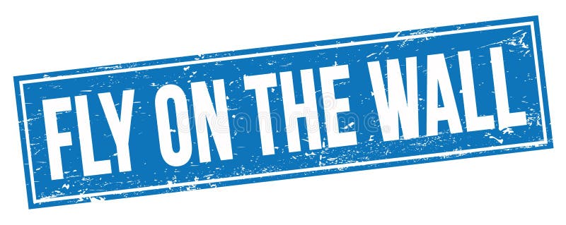 FLY on the WALL Text on Blue Grungy Rectangle Stamp Stock Illustration ...