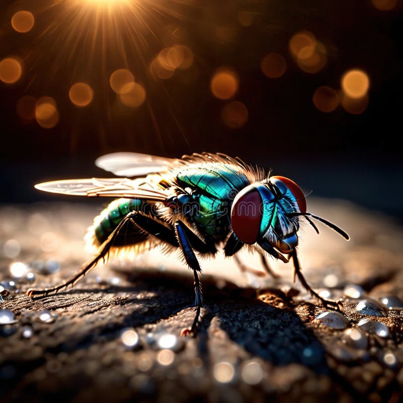 Fly Wild Animal Living in Nature, Part of Ecosystem Stock Illustration ...