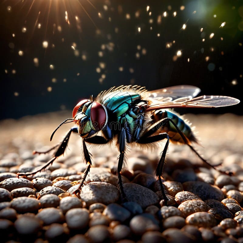 Fly Wild Animal Living in Nature, Part of Ecosystem Stock Illustration ...