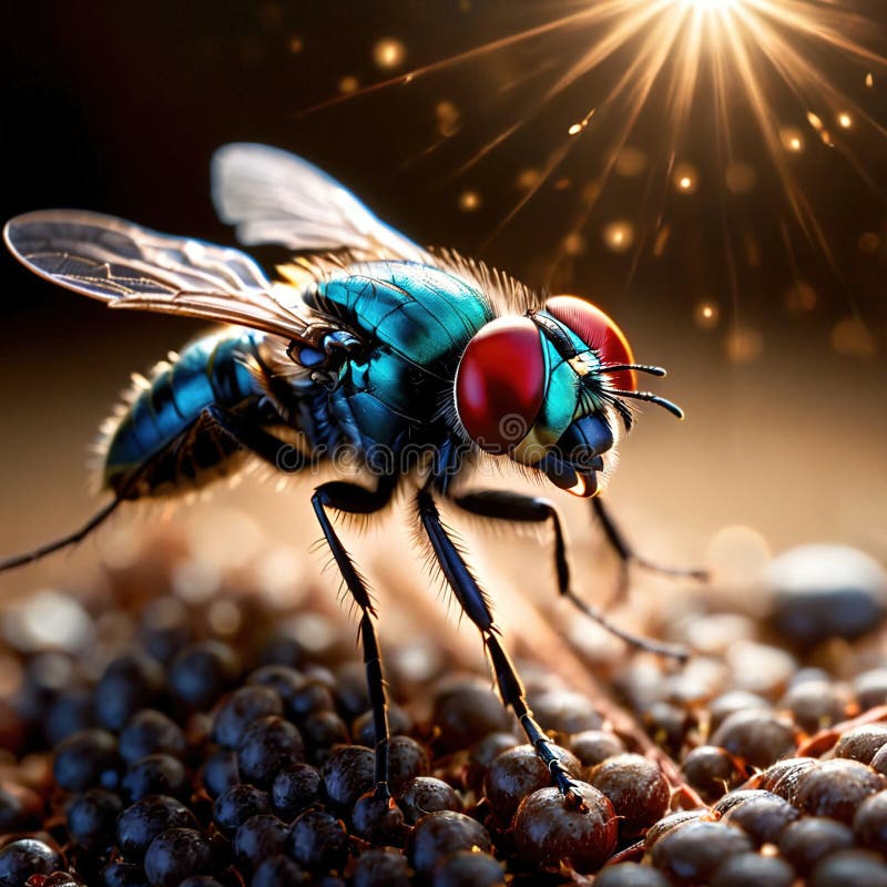 Fly Wild Animal Living in Nature, Part of Ecosystem Stock Illustration ...