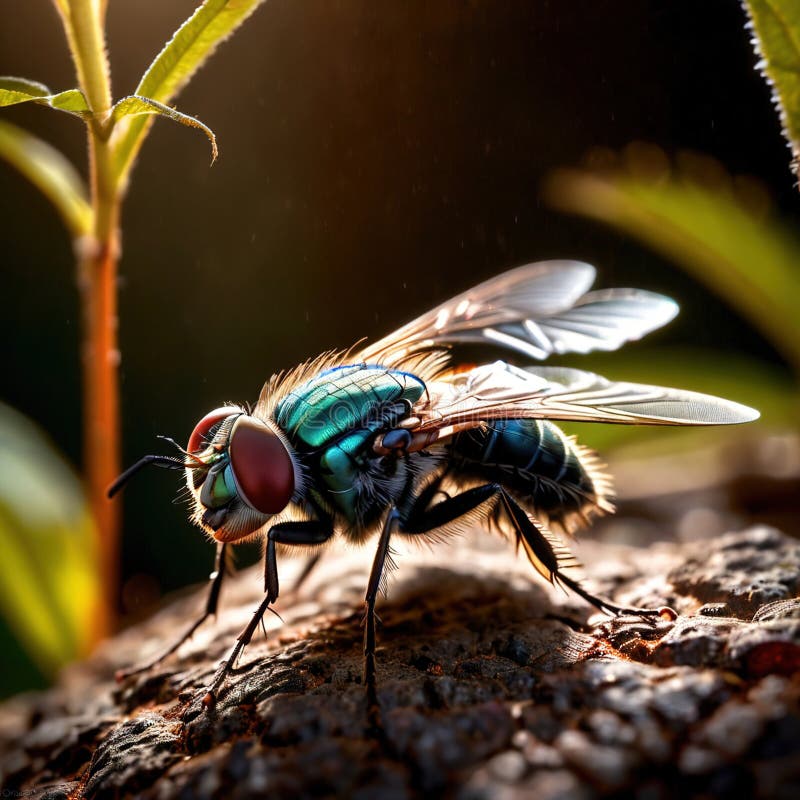 Fly Wild Animal Living in Nature, Part of Ecosystem Stock Illustration ...