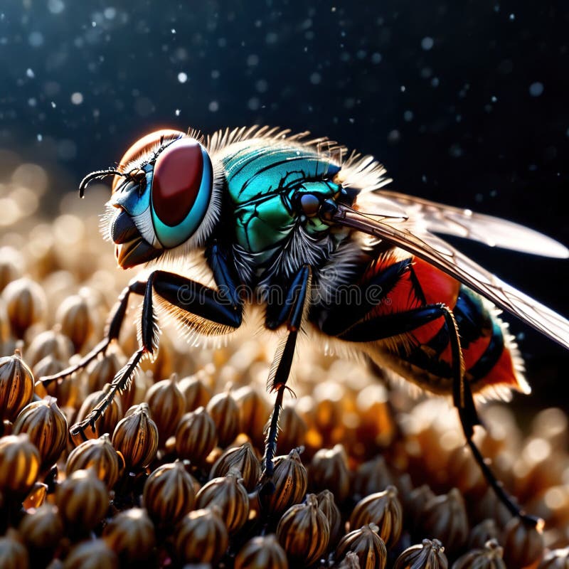 Fly Wild Animal Living in Nature, Part of Ecosystem Stock Illustration ...