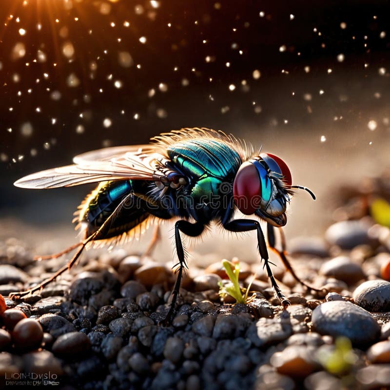 Fly Wild Animal Living in Nature, Part of Ecosystem Stock Illustration ...