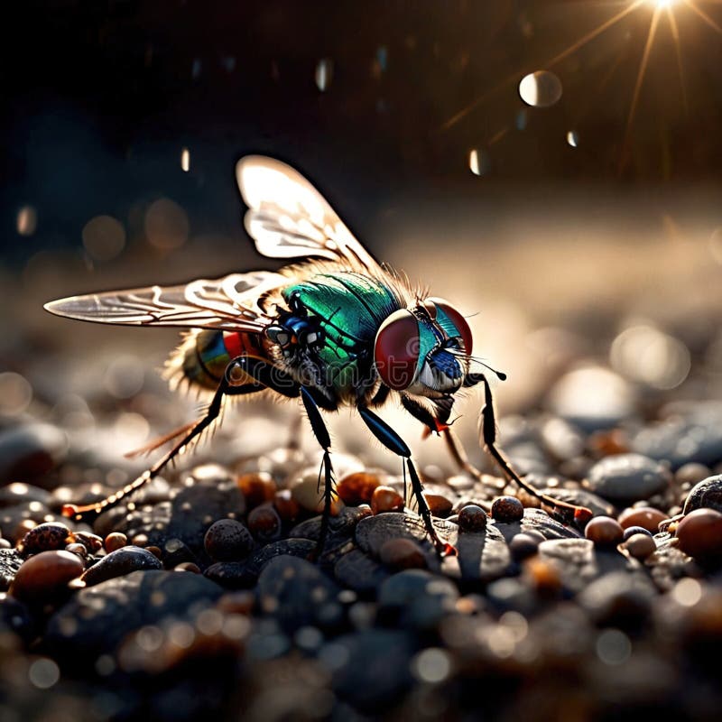 Fly Wild Animal Living in Nature, Part of Ecosystem Stock Illustration ...