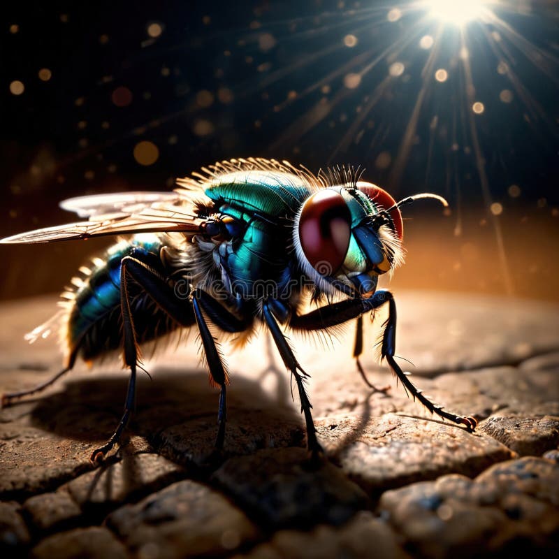 Fly Wild Animal Living in Nature, Part of Ecosystem Stock Illustration ...