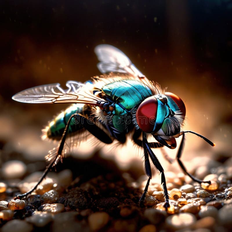 Fly Wild Animal Living in Nature, Part of Ecosystem Stock Illustration ...
