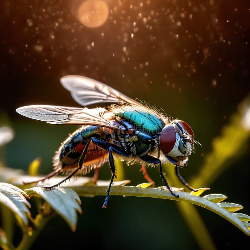 Fly Wild Animal Living in Nature, Part of Ecosystem Stock Illustration ...