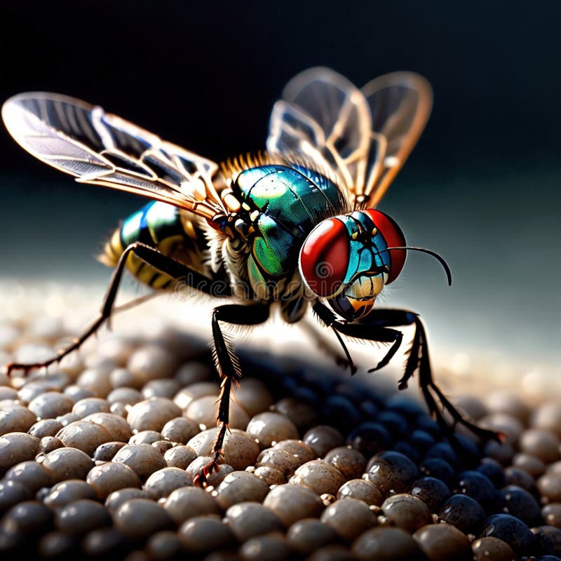 Fly Wild Animal Living in Nature, Part of Ecosystem Stock Illustration ...