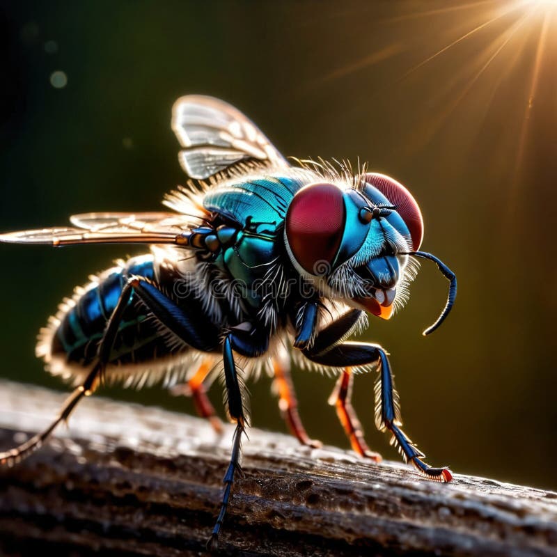 Fly Wild Animal Living in Nature, Part of Ecosystem Stock Illustration ...