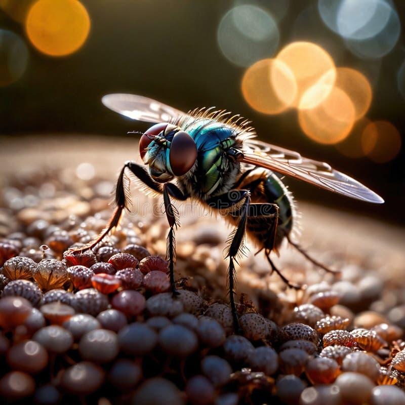 Fly Wild Animal Living in Nature, Part of Ecosystem Stock Illustration ...