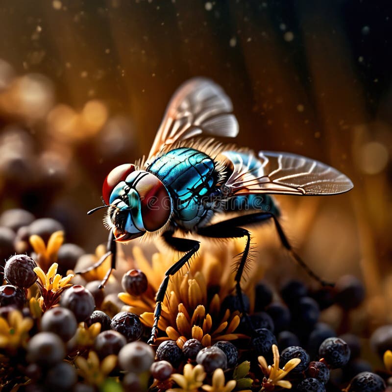 Fly Wild Animal Living in Nature, Part of Ecosystem Stock Illustration ...