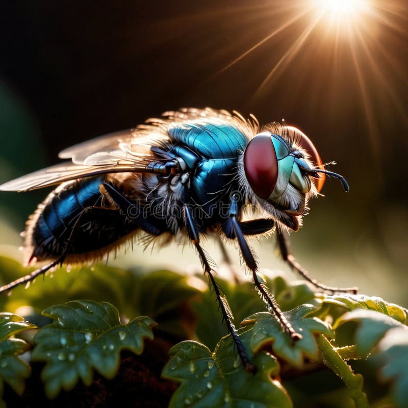 Fly Wild Animal Living in Nature, Part of Ecosystem Stock Illustration ...