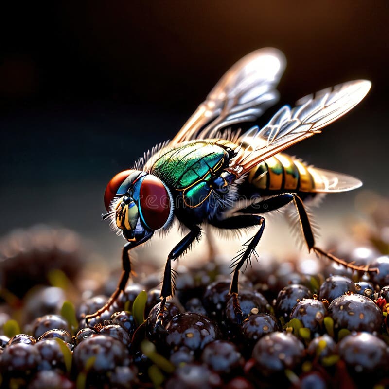 Fly Wild Animal Living in Nature, Part of Ecosystem Stock Illustration ...