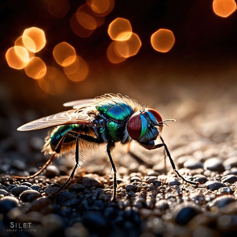 Fly Wild Animal Living in Nature, Part of Ecosystem Stock Illustration ...