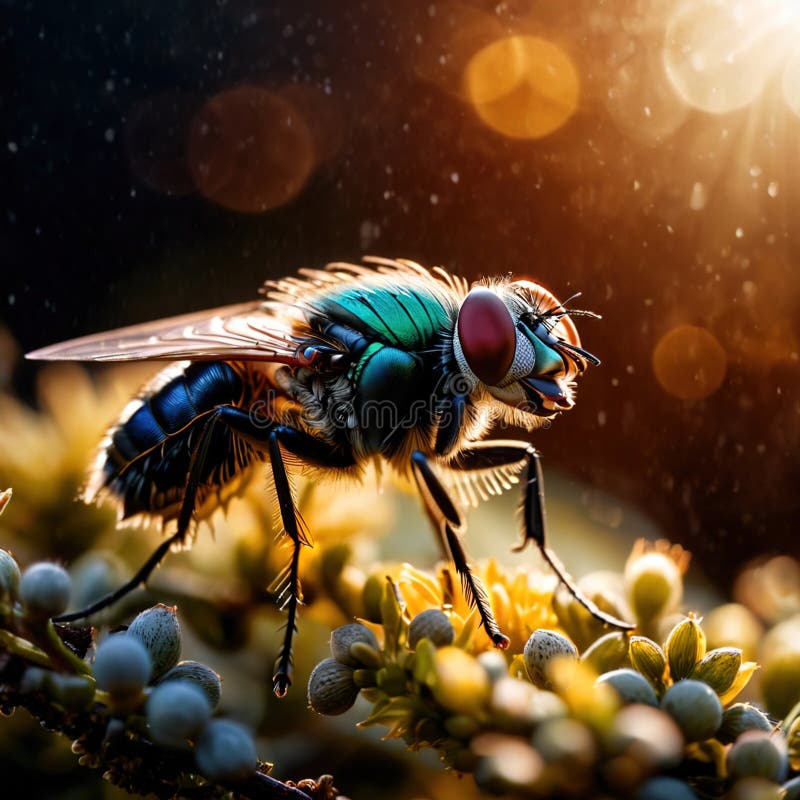 Fly Wild Animal Living in Nature, Part of Ecosystem Stock Illustration ...