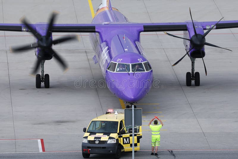 FlyBe jet on the apron editorial stock photo. Image of munich - 154440853