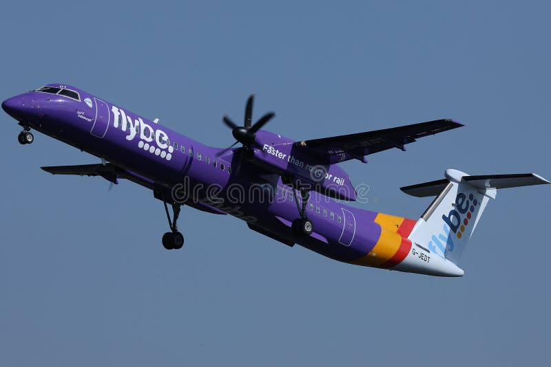 FlyBe Jet Flying Up in the Sky Editorial Photography - Image of ...