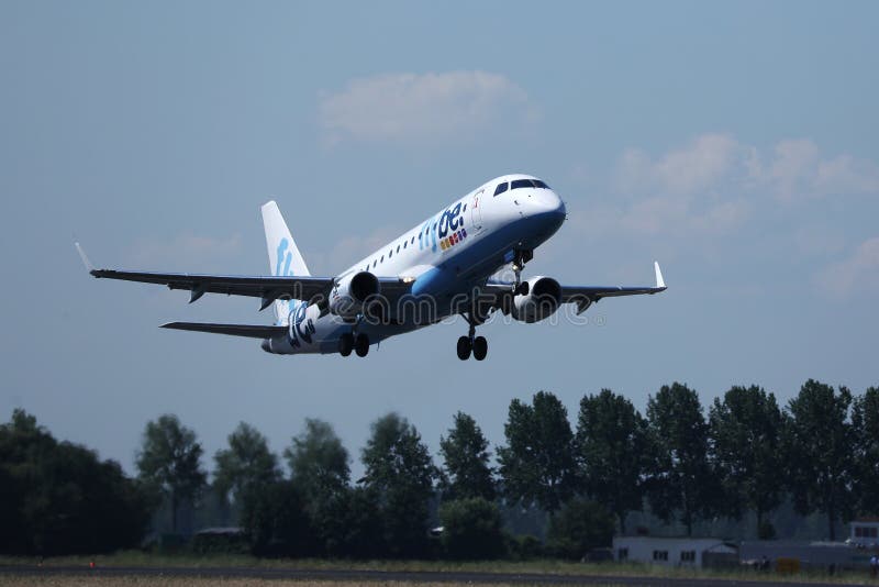 FlyBe Jet Flying Up in the Sky Editorial Photography - Image of livery ...