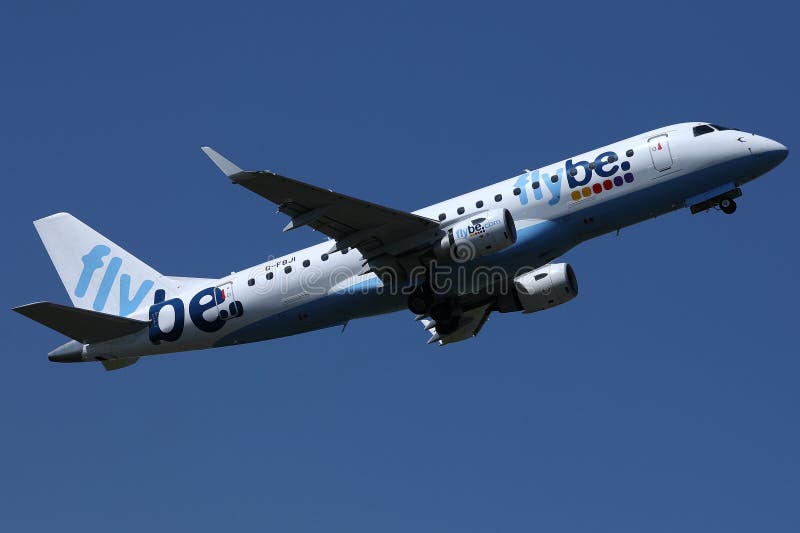FlyBe Jet Flying Up in the Sky Editorial Stock Photo - Image of blue ...