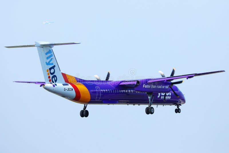 Flybe Plane Flying Up in the Sky Editorial Stock Image - Image of ...