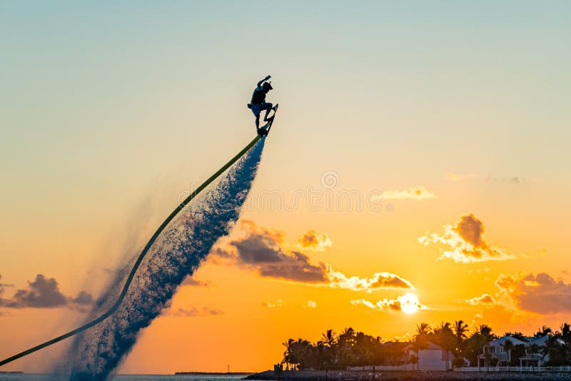 Flyboard Extreme, Man Flyboarding at Sunset, Key West South Florida ...