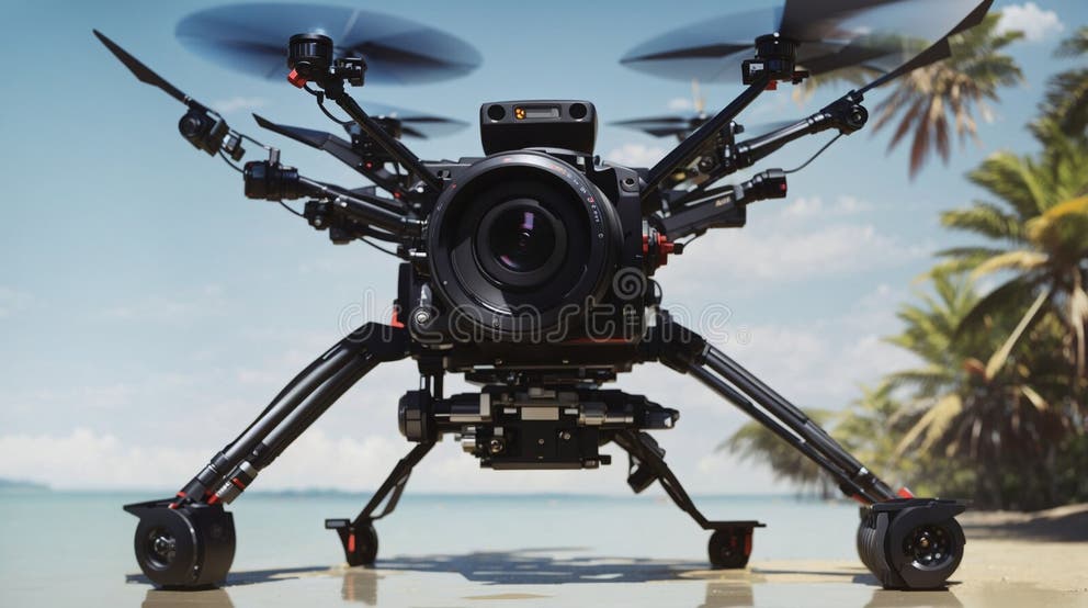 Flycam stock illustration. Illustration of camara, aircraft - 297829491