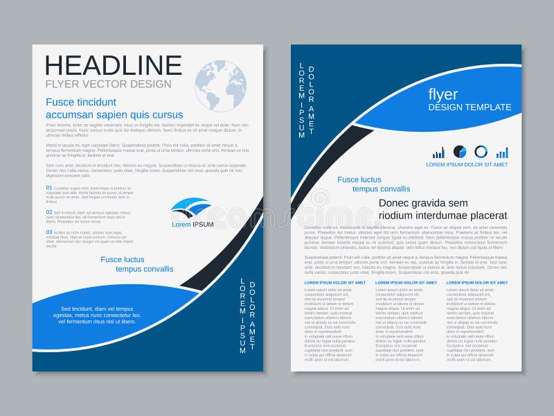 Modern Professional Two-sided Flyer Vector Design Template Stock Vector ...