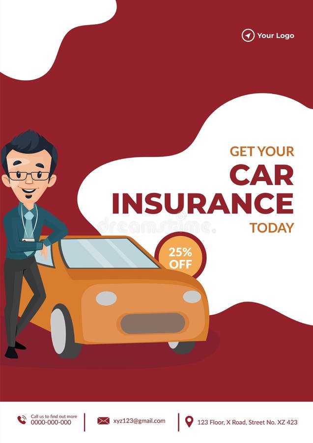 Flyer Design of Get Your Car Insurance Stock Vector - Illustration of ...