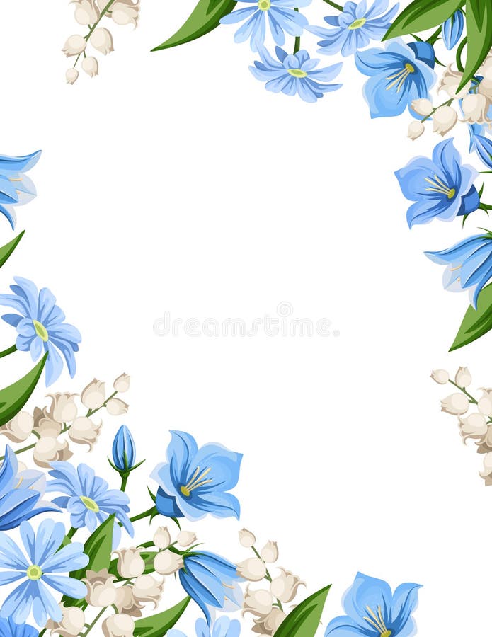 Flyer Background with Spring Flowers. Vector Illustration. Stock Vector ...