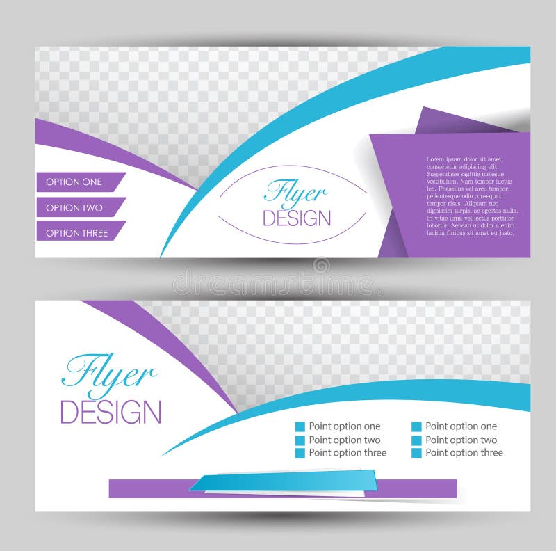 Flyer Banner or Web Header Template Set. Vector Illustration Promotion ...