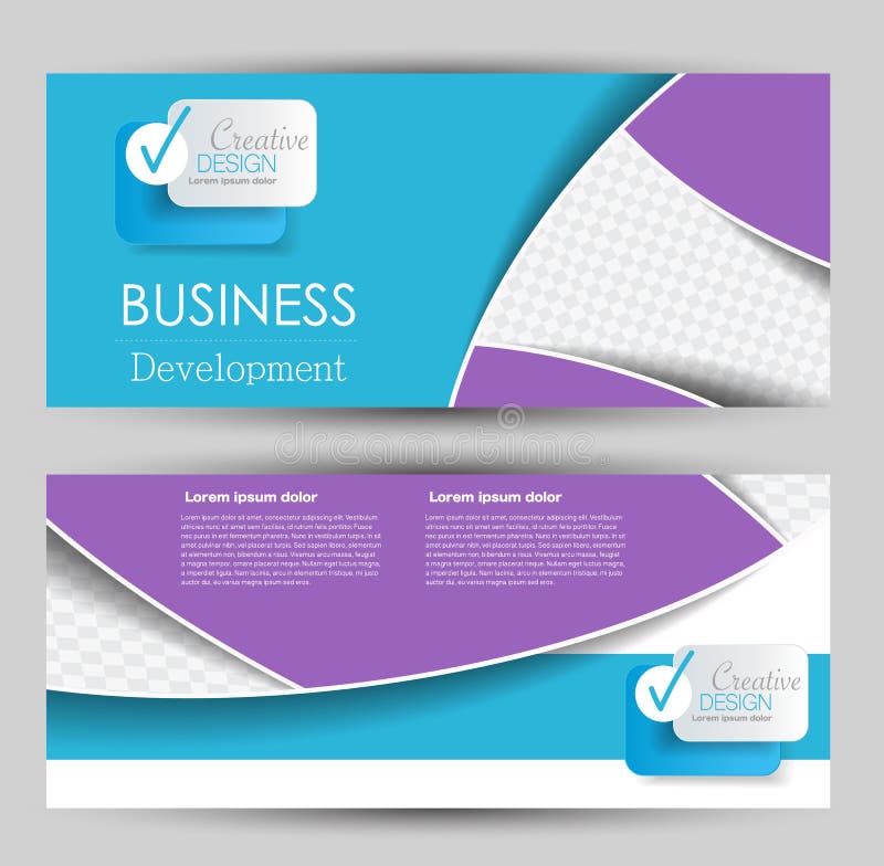 Flyer Banner or Web Header Template Set. Vector Illustration Promotion ...
