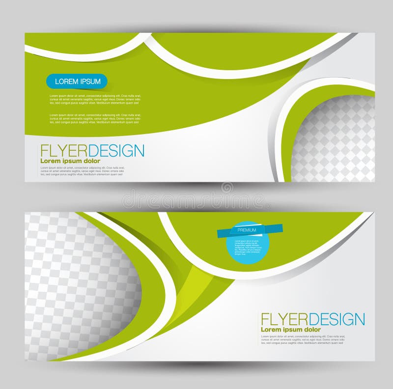 Flyer Banner or Web Header Template Set. Vector Illustration Promotion ...