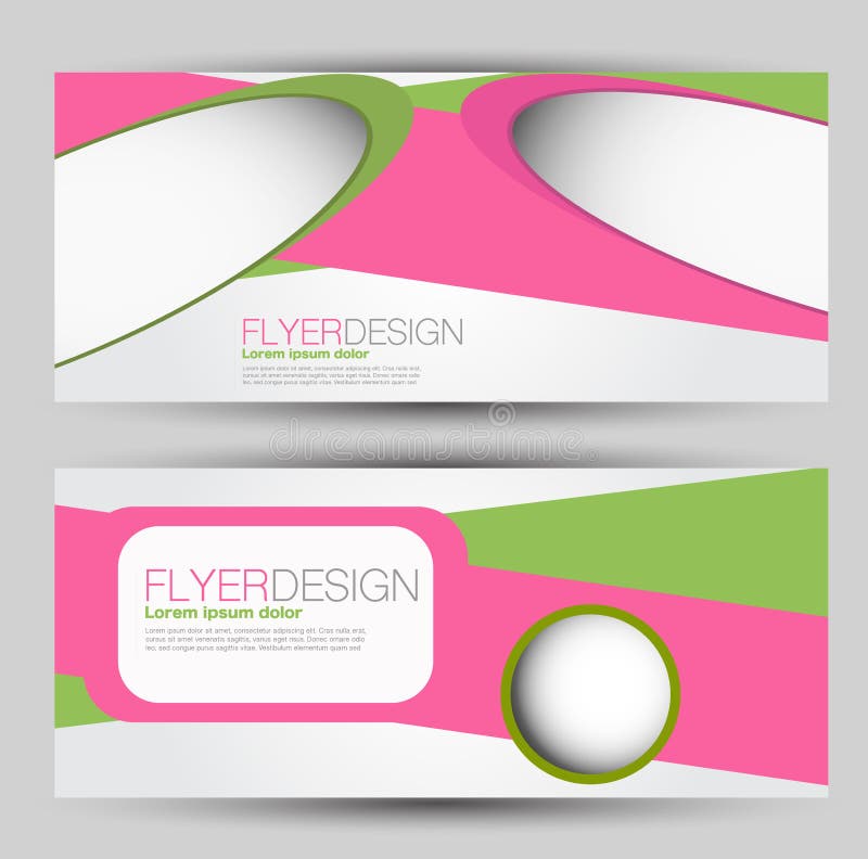 Flyer Banner or Web Header Template Set. Vector Illustration Promotion ...
