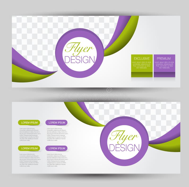 Flyer Banner or Web Header Template Set. Vector Illustration Promotion ...