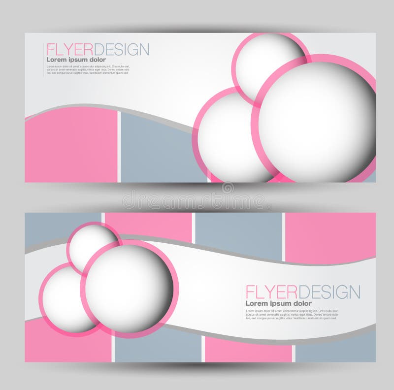 Flyer Banner or Web Header Template Set. Vector Illustration Promotion ...