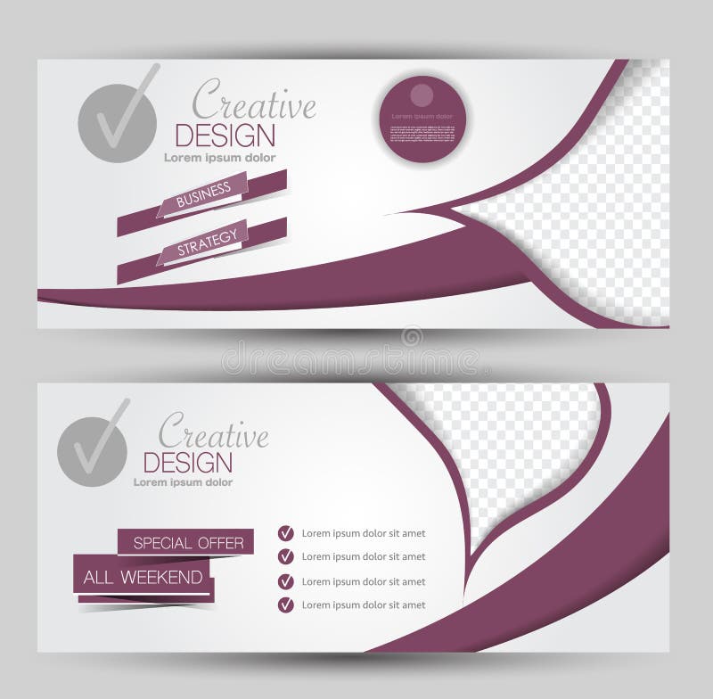 Flyer Banner or Web Header Template Set. Vector Illustration Promotion ...