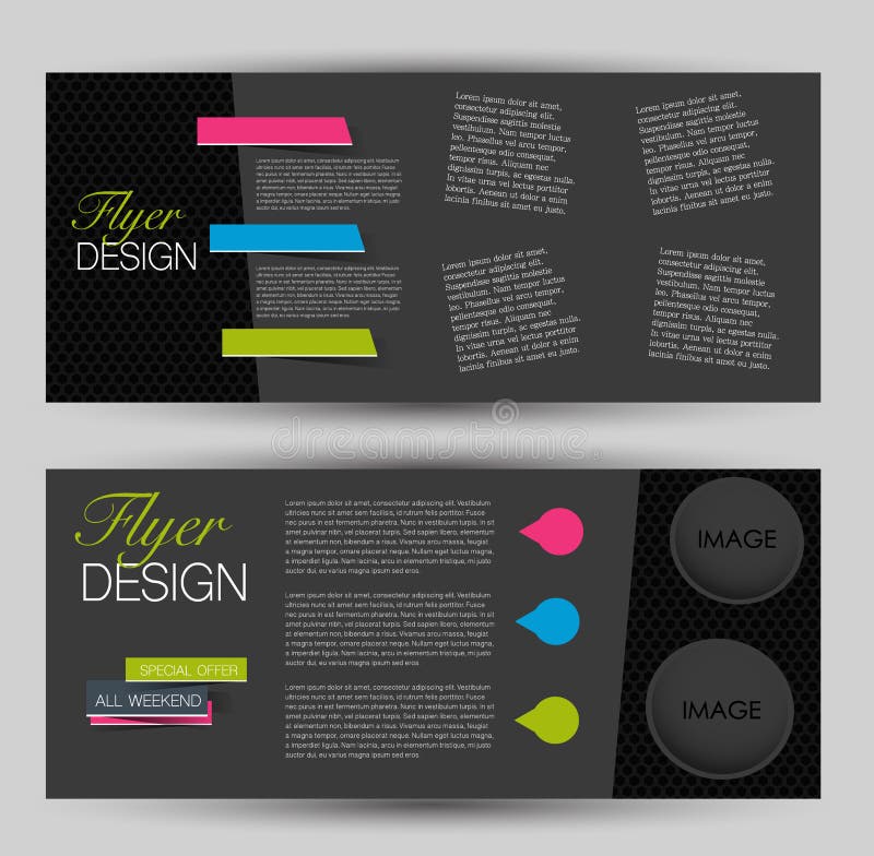 Flyer Banner or Web Header Template Set. Vector Illustration Promotion ...