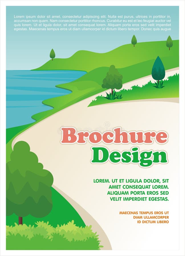 Flyer - Brochure with Cartoon Style Stock Vector - Illustration of blue ...