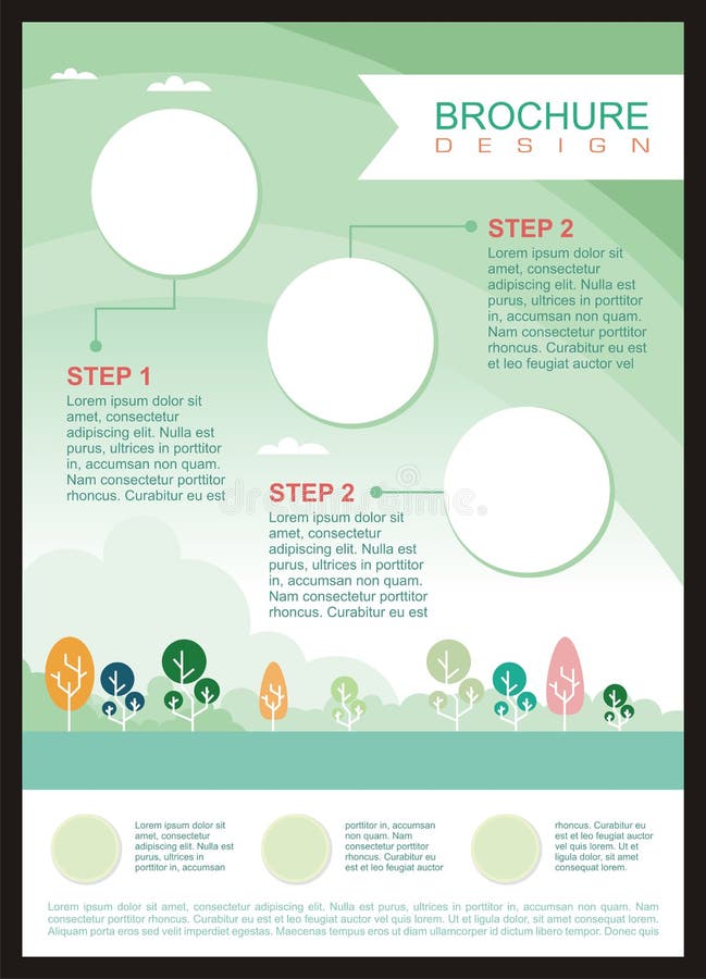 Flyer - Brochure with Cartoon Style Stock Vector - Illustration of ...